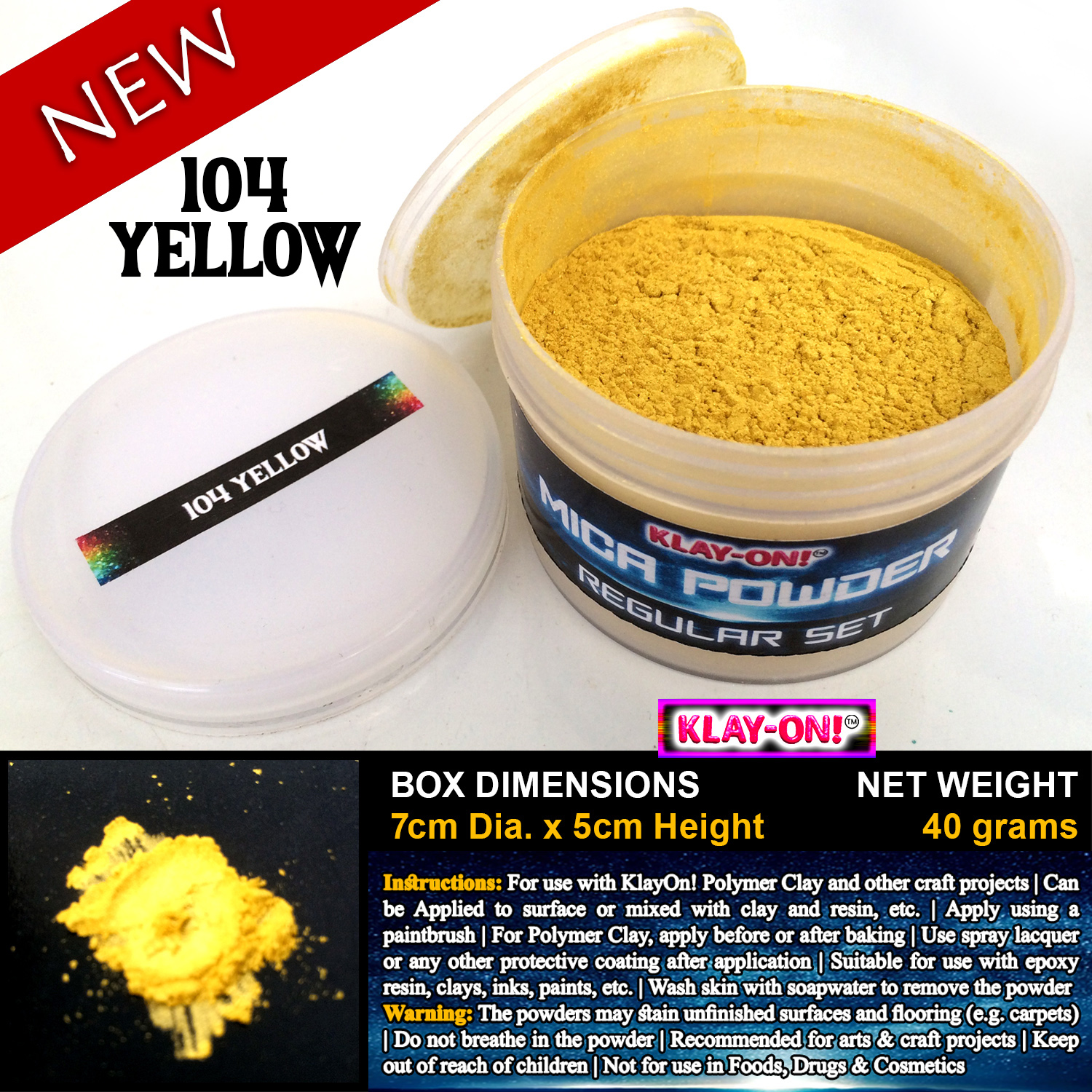 Regular Mica Powder 104 Yellow - 40g / 250g | Daraz.pk