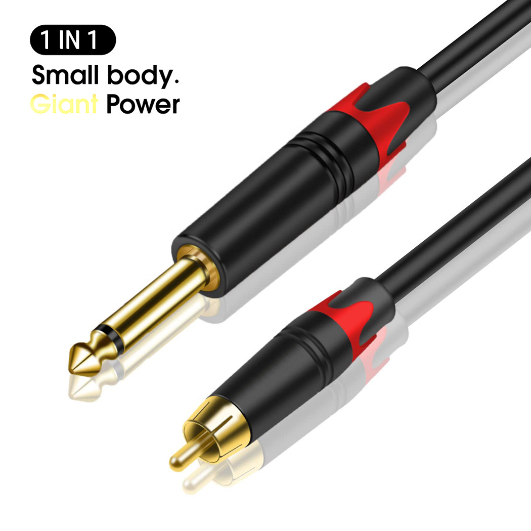 6.35 to RCA four-head balanced cable, double 6.35 to double RCA, 6.5 ...