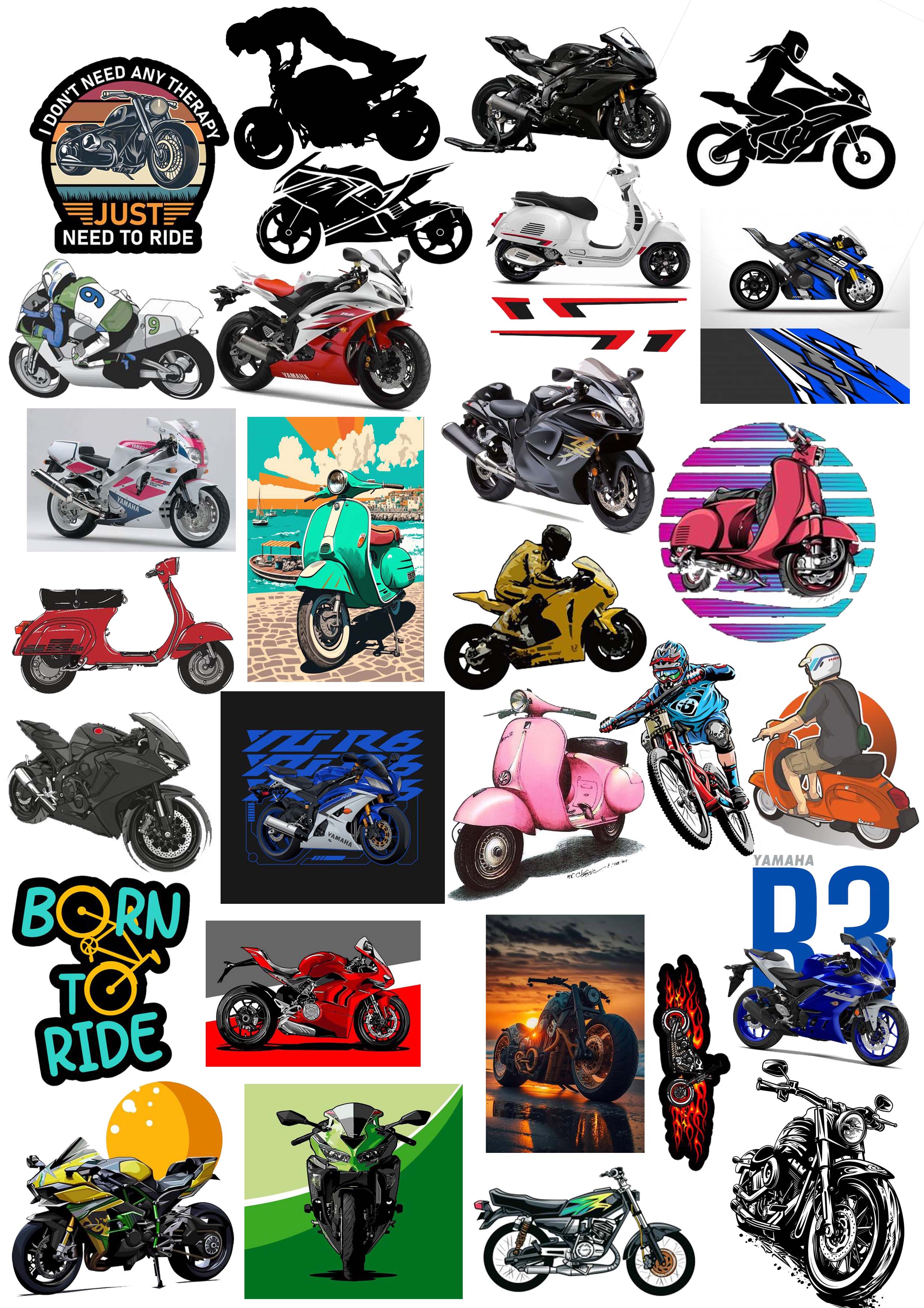 Moter Bike Stickers for Boys- Sports Bike Stickers for Girls - stickers ...