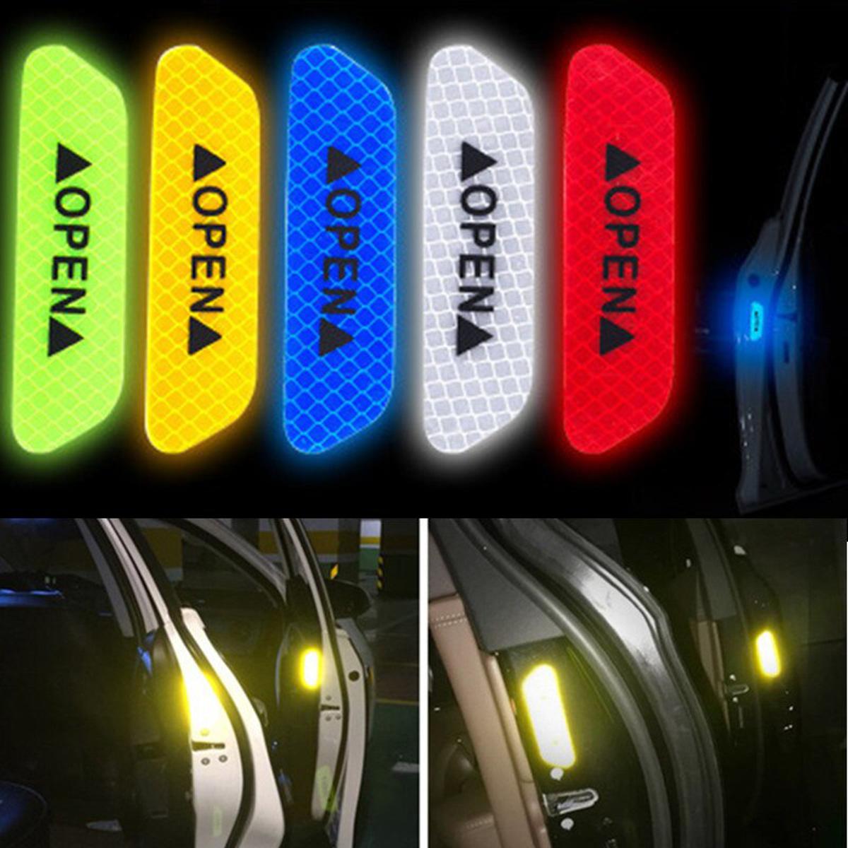 4pcs door reflector sticker for warning stickers (custom colors), cars ...