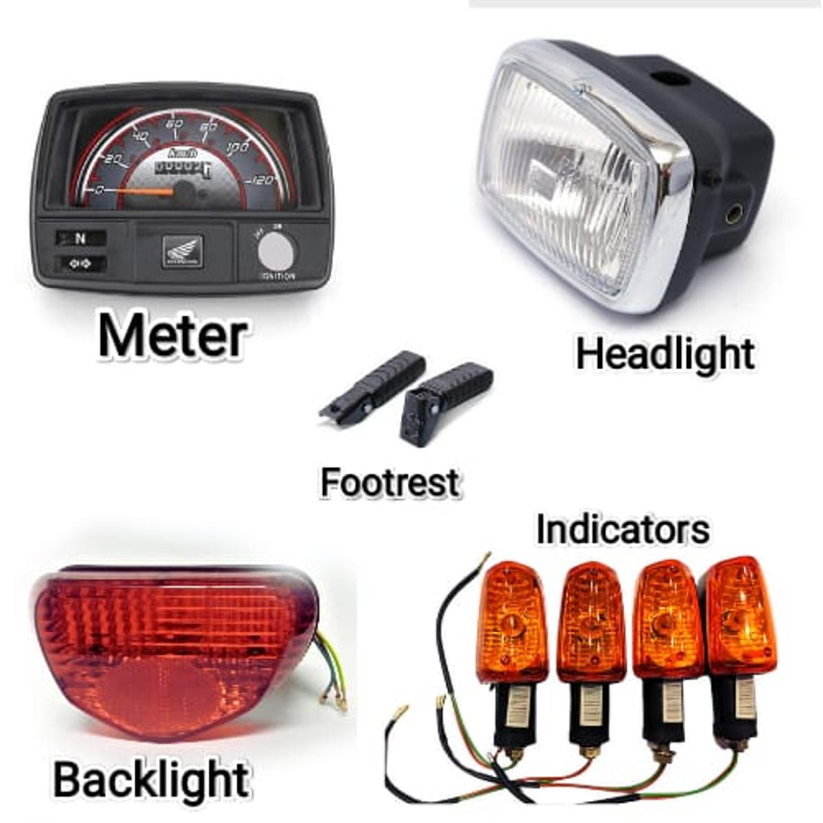 Bike Parts Set (Meter,Headlight,Backlight,Indicators,Footrest) For all ...