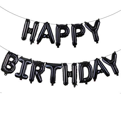 Black & White Happy Birthday Theme Foi Birthday Party, Celebrations and ...