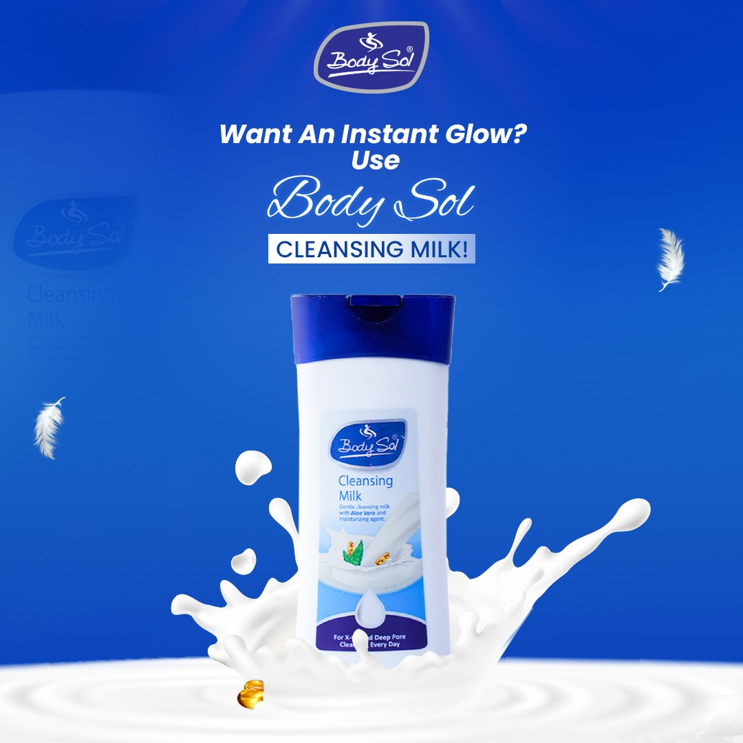 Body Sol Cleansing Milk Lotion - Gentle Hydrating Face Wash for Daily ...