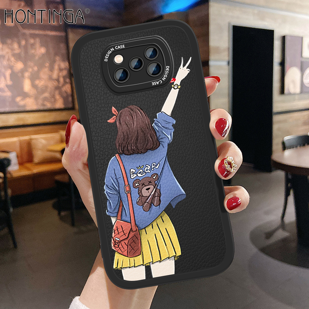 Hontinga for Xiaomi Poco X3 Pro / Poco X3 NFC Back Cover PU Leather ...