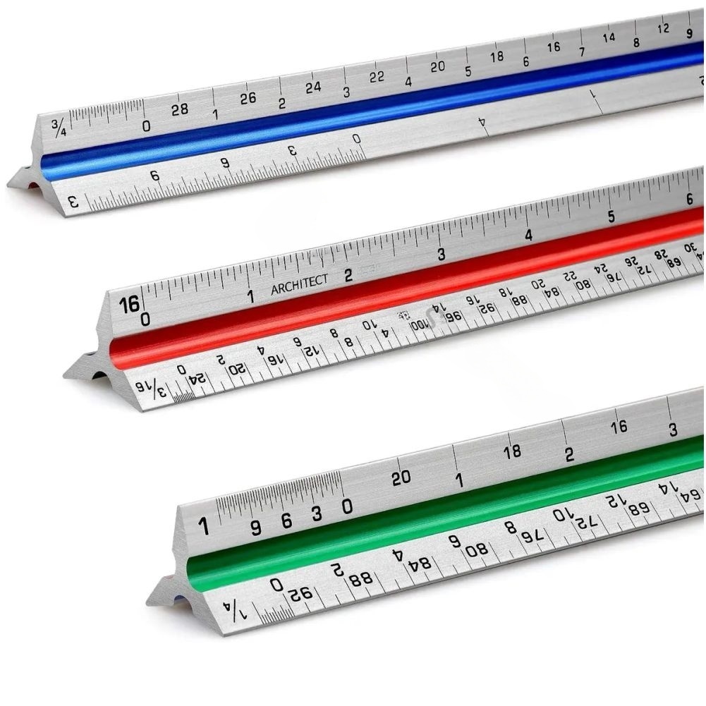 Triangular Architectural Ruler 12 Inch Plastic Architect Scale - SINGLE ...