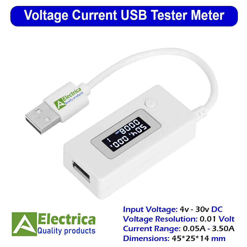 USB Tester Dual USB Ampere Voltage Time & mAh Charger Detector Double ...