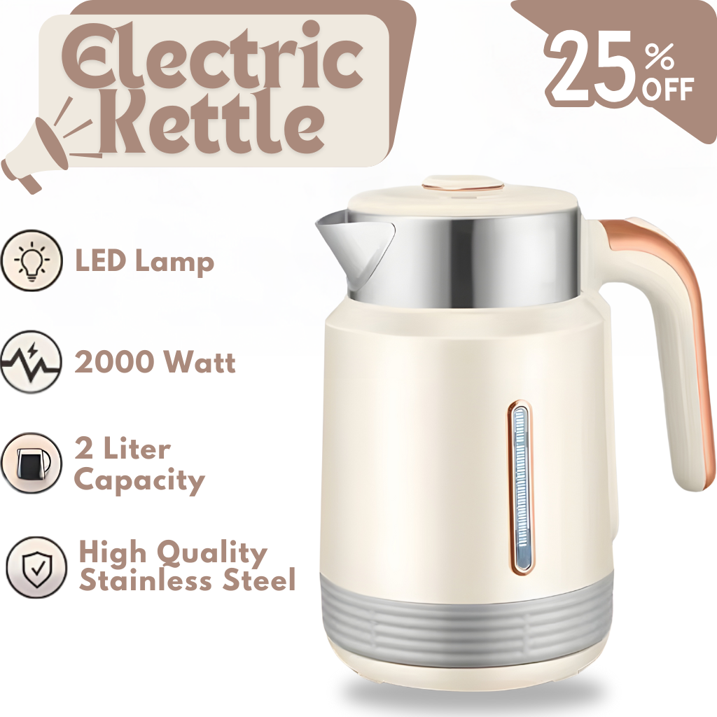 Electric Kettle - High Quality - Stainless Steel Body - Water & Milk ...
