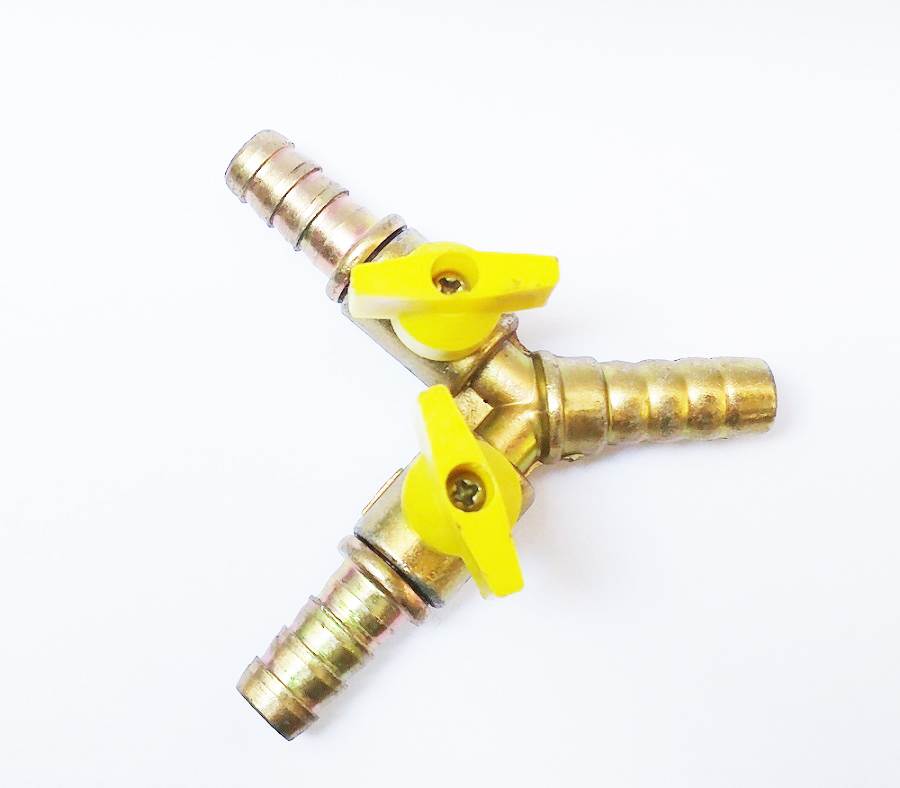 Three-Way Valve 3 Way Hose Connector Barb Ball Valve Y Shape Pipe ...
