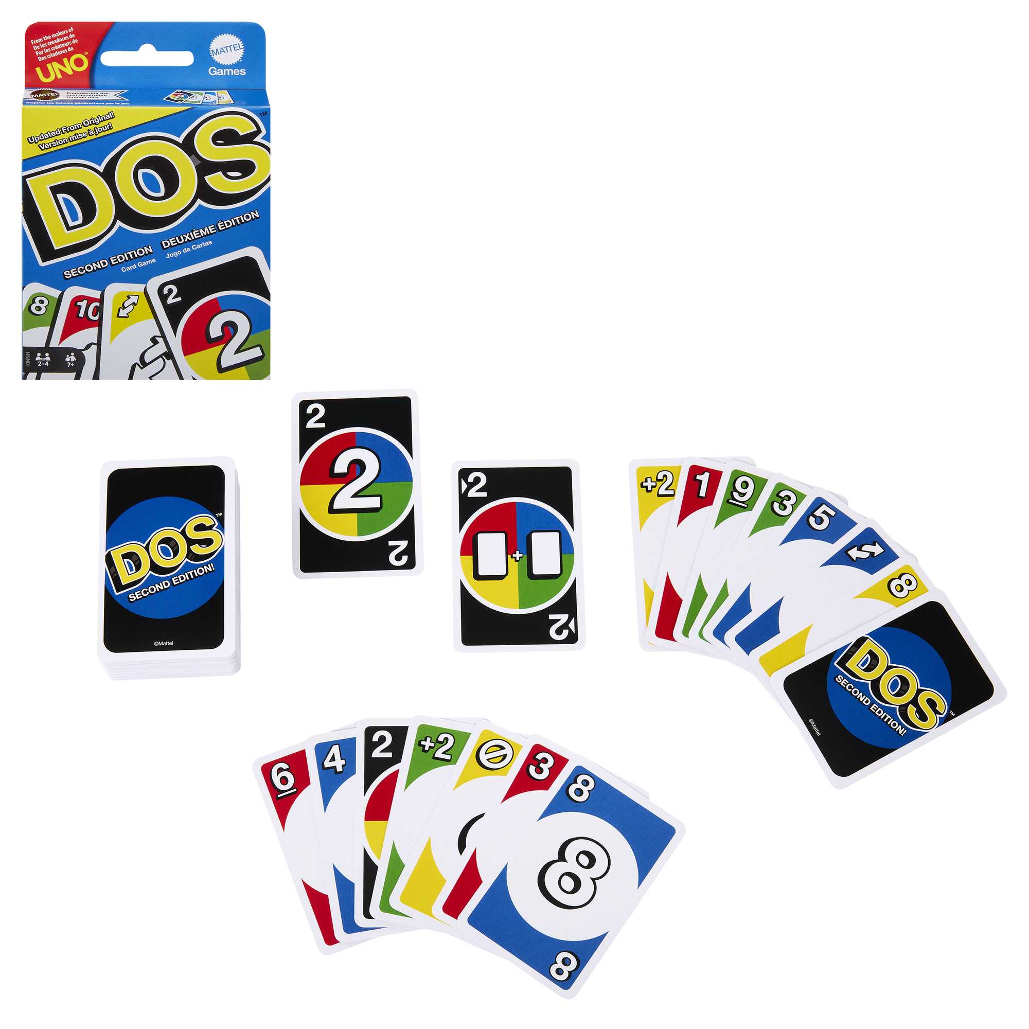 UNO DOS Family Cards Game with 108 Cards Imported Kids Adults Family ...