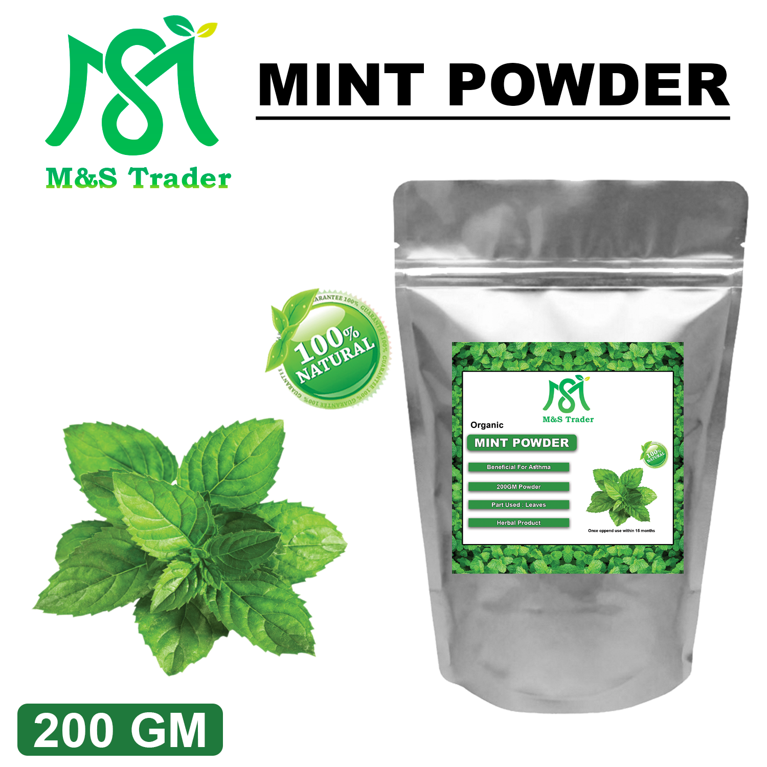 Dry Mint Powder ( Mint Leaves Powder ) Podina Leaves Powder- 200 | Daraz.pk
