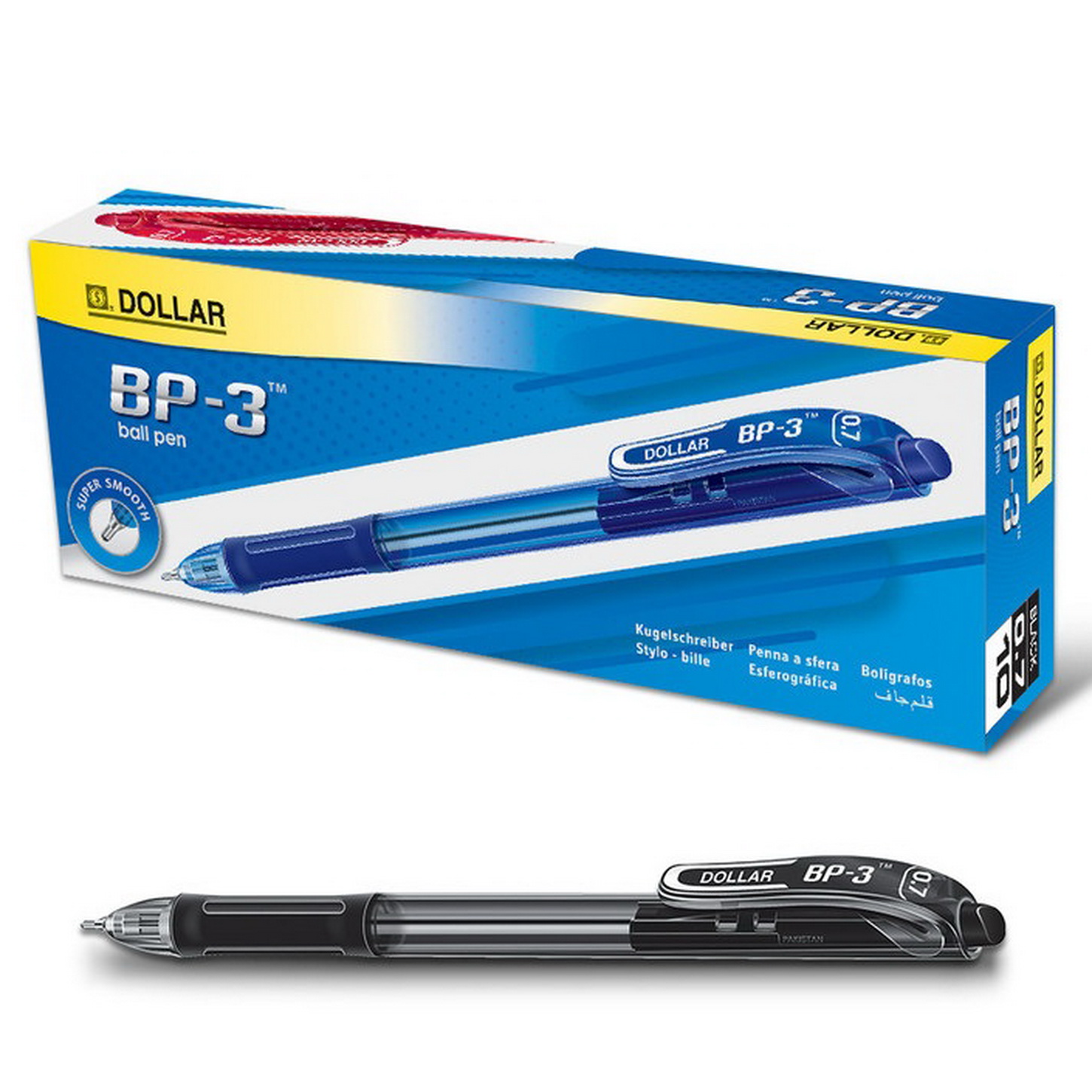 Dollar BP3 Ballpoint Pen 0.7mm – Pack of 10 Smooth Writing Pens | Dollar Ball Pen for Office ...