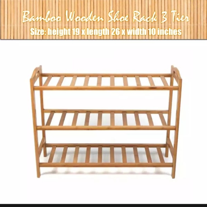 Bamboo Wooden Shelf Multi purpose Shoe Rack Storage Organizers 3-4-5 ...