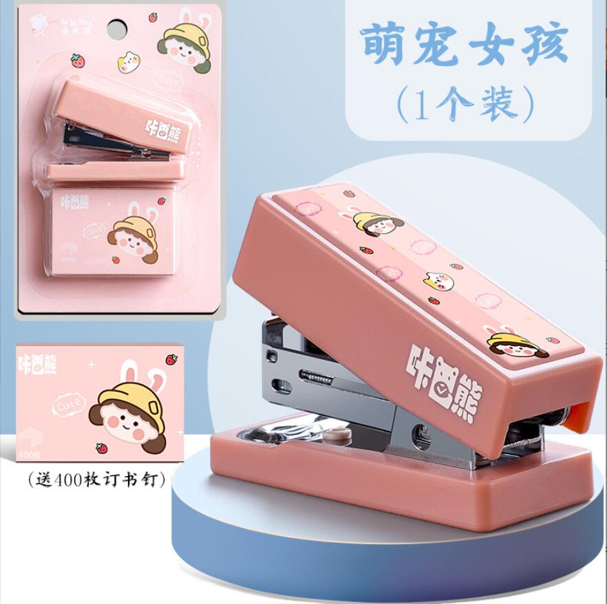 2024 Kawaii Cartoon Astronaut Girl Bear Mini Portable Stapler Set with ...