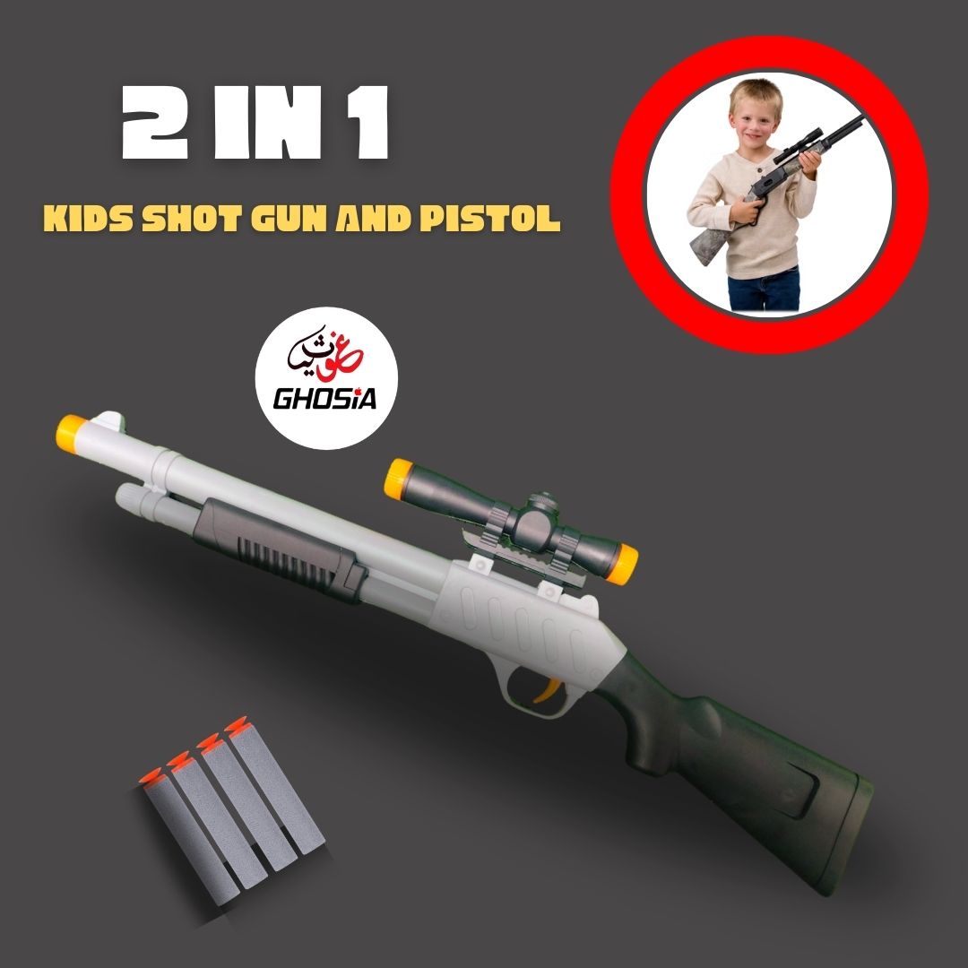 2 in 1 Kids ShotGunz Toy For Kids Soft Gunz Toy Nerf Blaster With Aim ...
