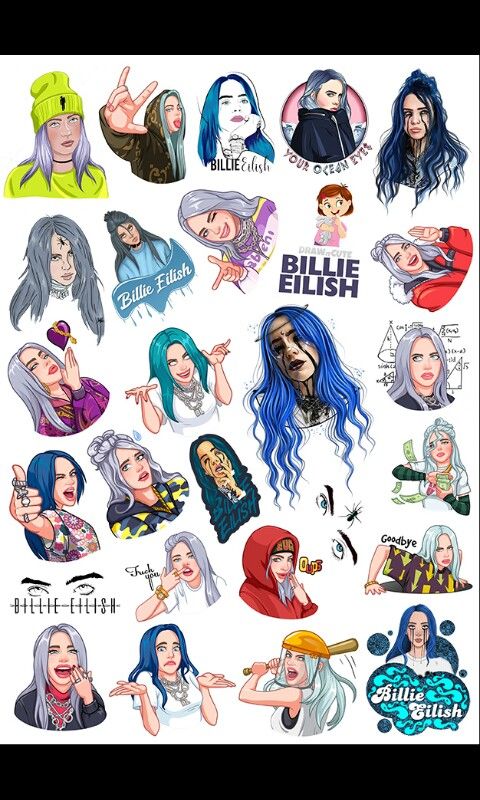 A5 uncut Billi Eilish Stickers, Singer , Bad Guy green American | Daraz.pk