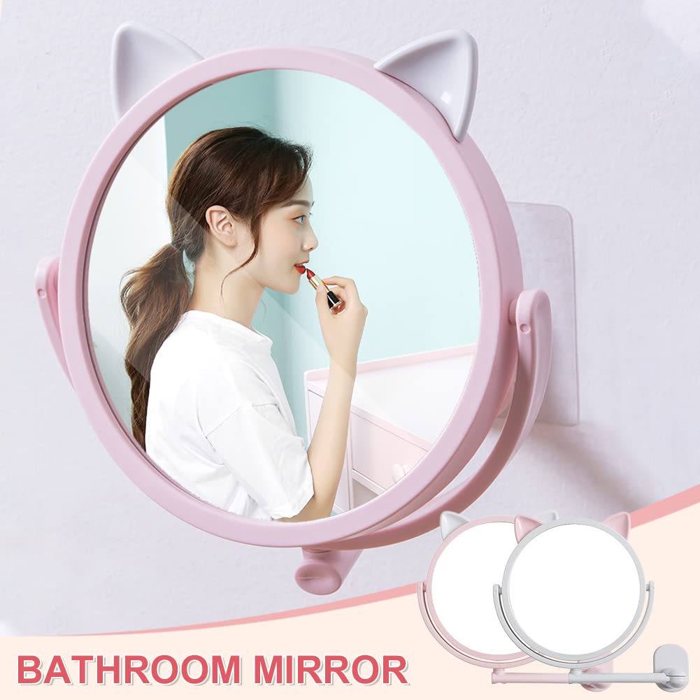 Self Adhesive 360 Degree Rotation Mirror for Bathroom, Makeup Mirror ...