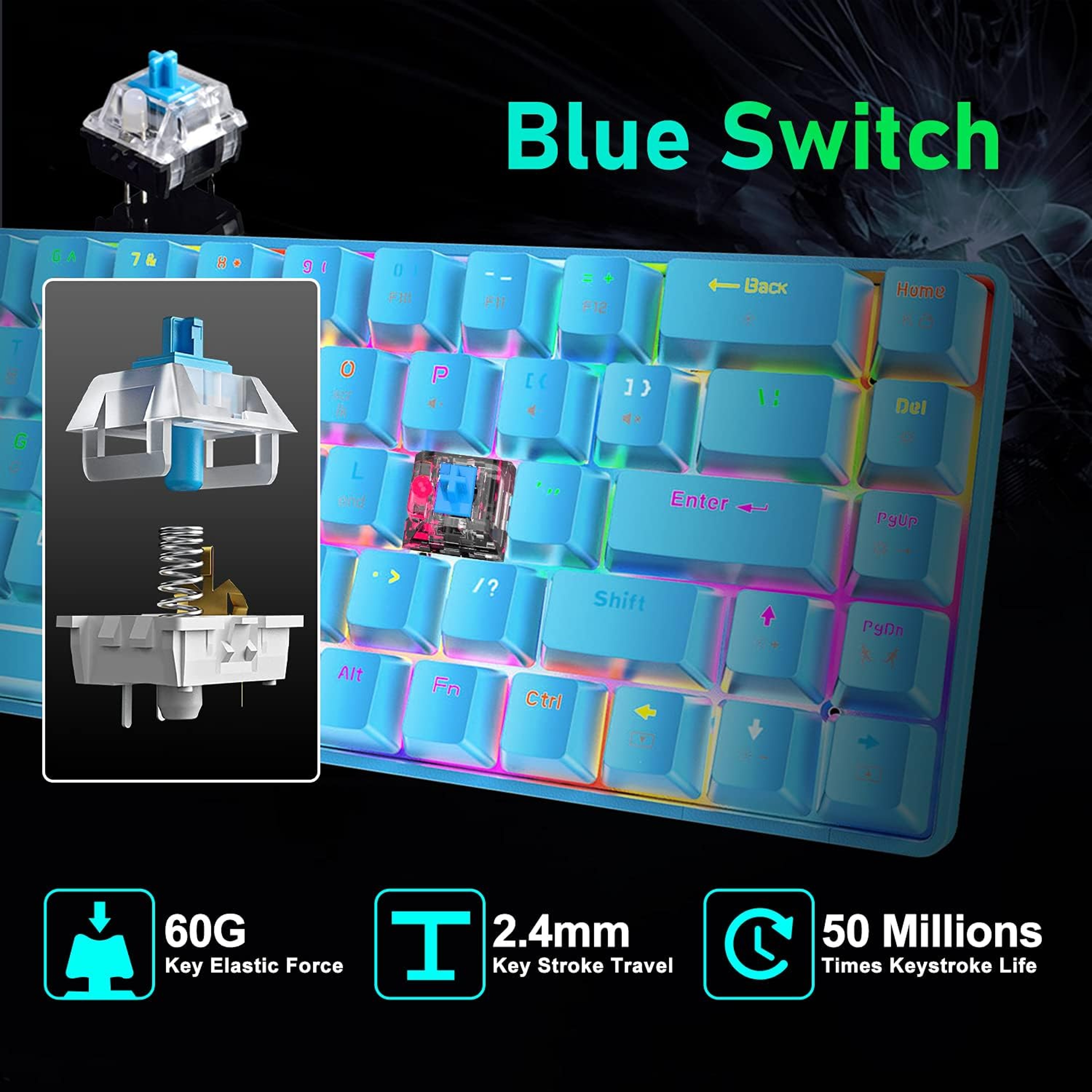 MAGIC-REFINER MK14, Wired Gaming Mechanical Keyboard, With 18 Chroma ...