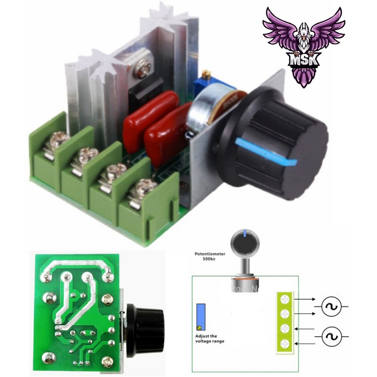 AC 220V SCR adjustable Voltage Regulator Module | Daraz.pk