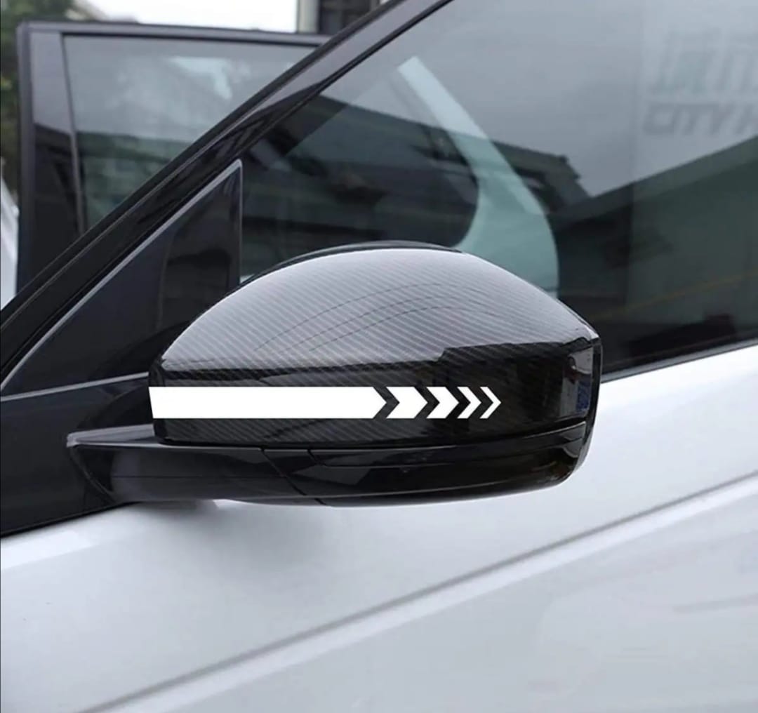2Pcs (White) Car Side Mirror Stickers Stripes Design Waterproof, Auto ...