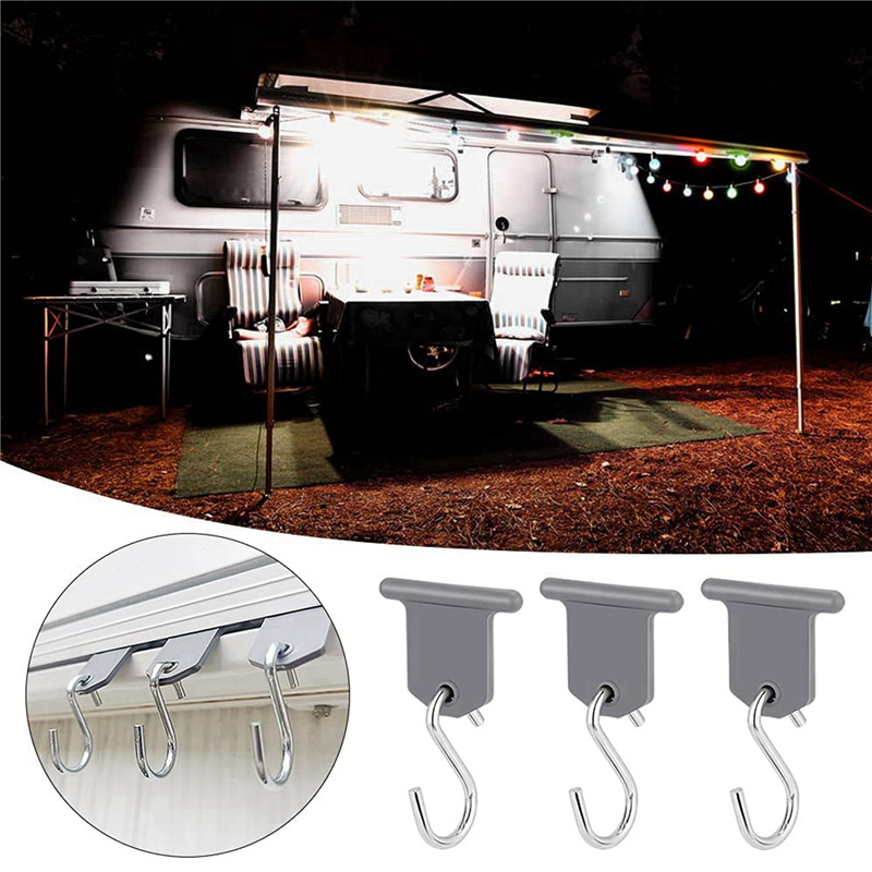 HYQZLTCA 24PCS Camping Awning Hooks RV Awning Hangers Hooks RV Party ...