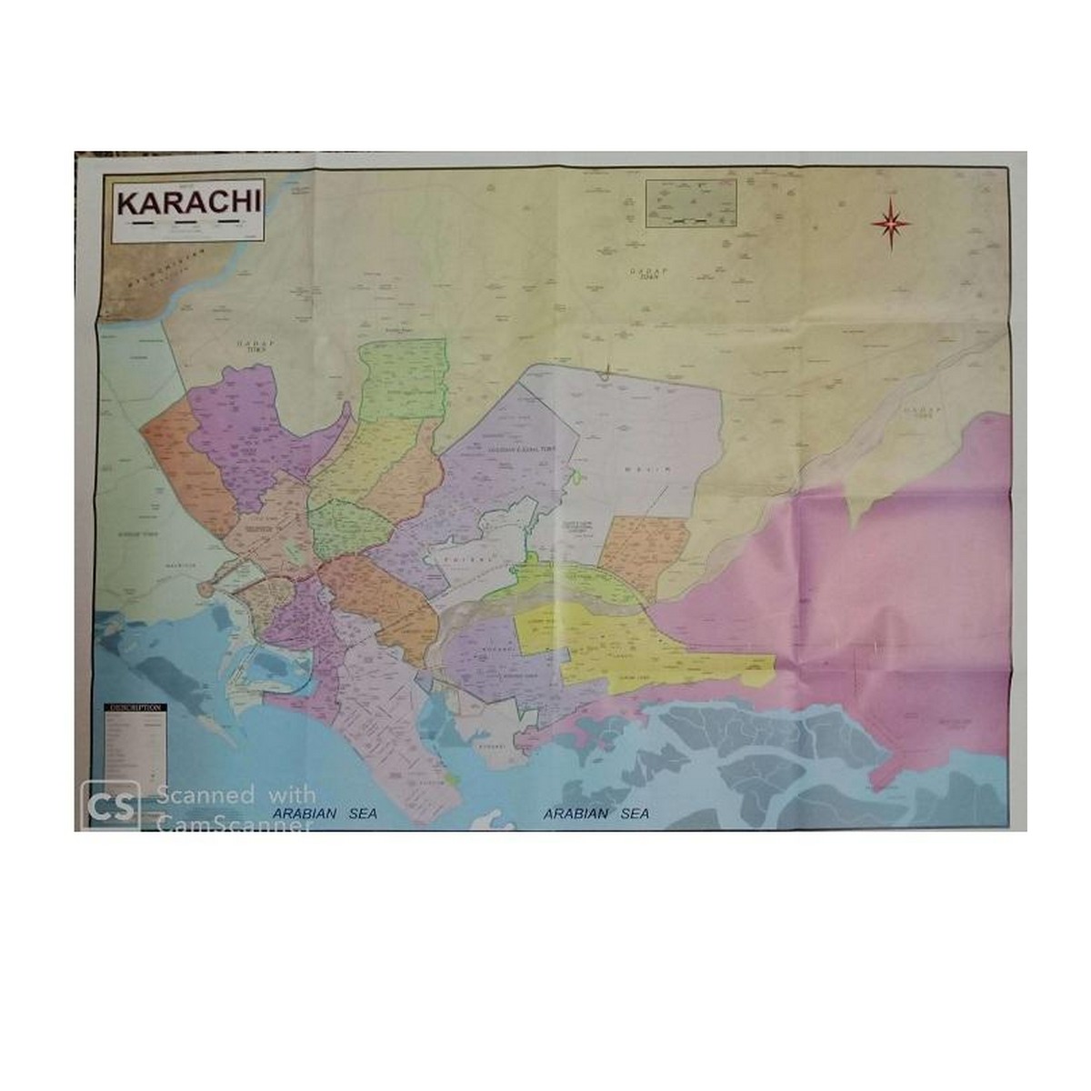 Karachi Trading Karachi Map Size 28inch X 40inch Karachi Trading Price ...
