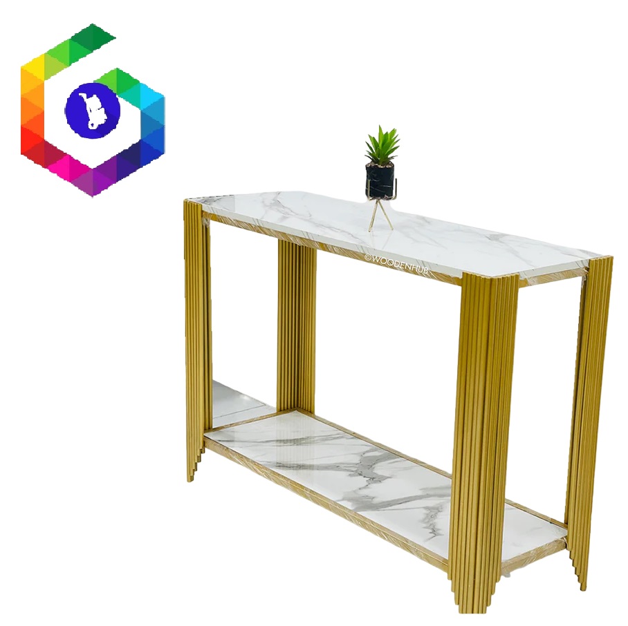 console table side table for living room wooden marble texture powder coated paint Living Room ...