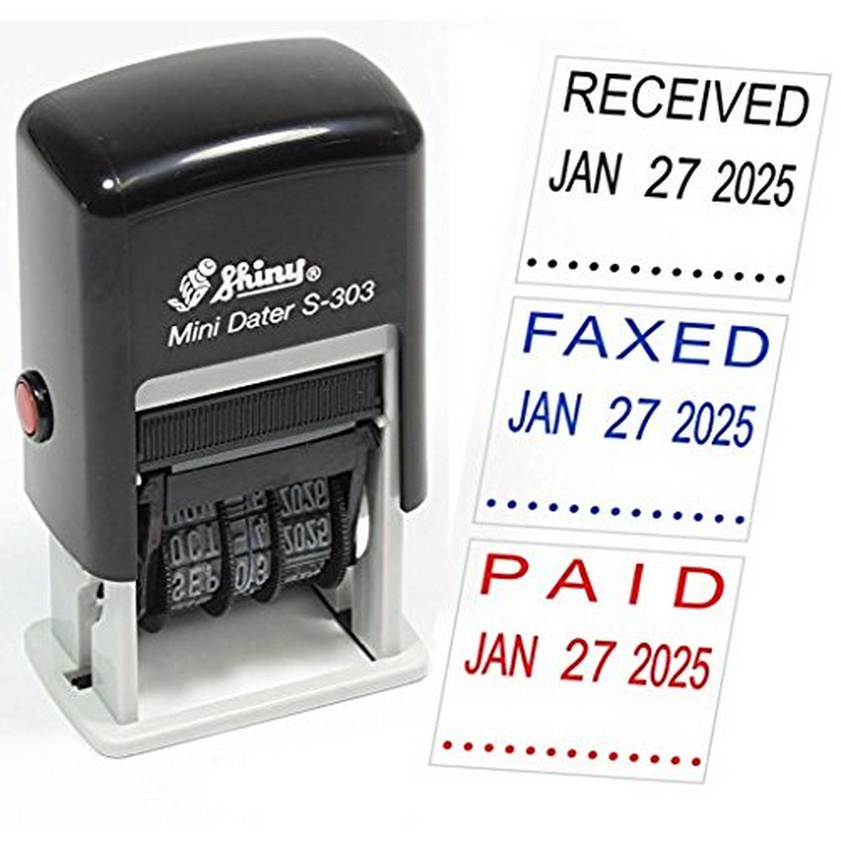 Shiny Printy Date Stamp Self Inking 4 in 1 (Paid , Received ...