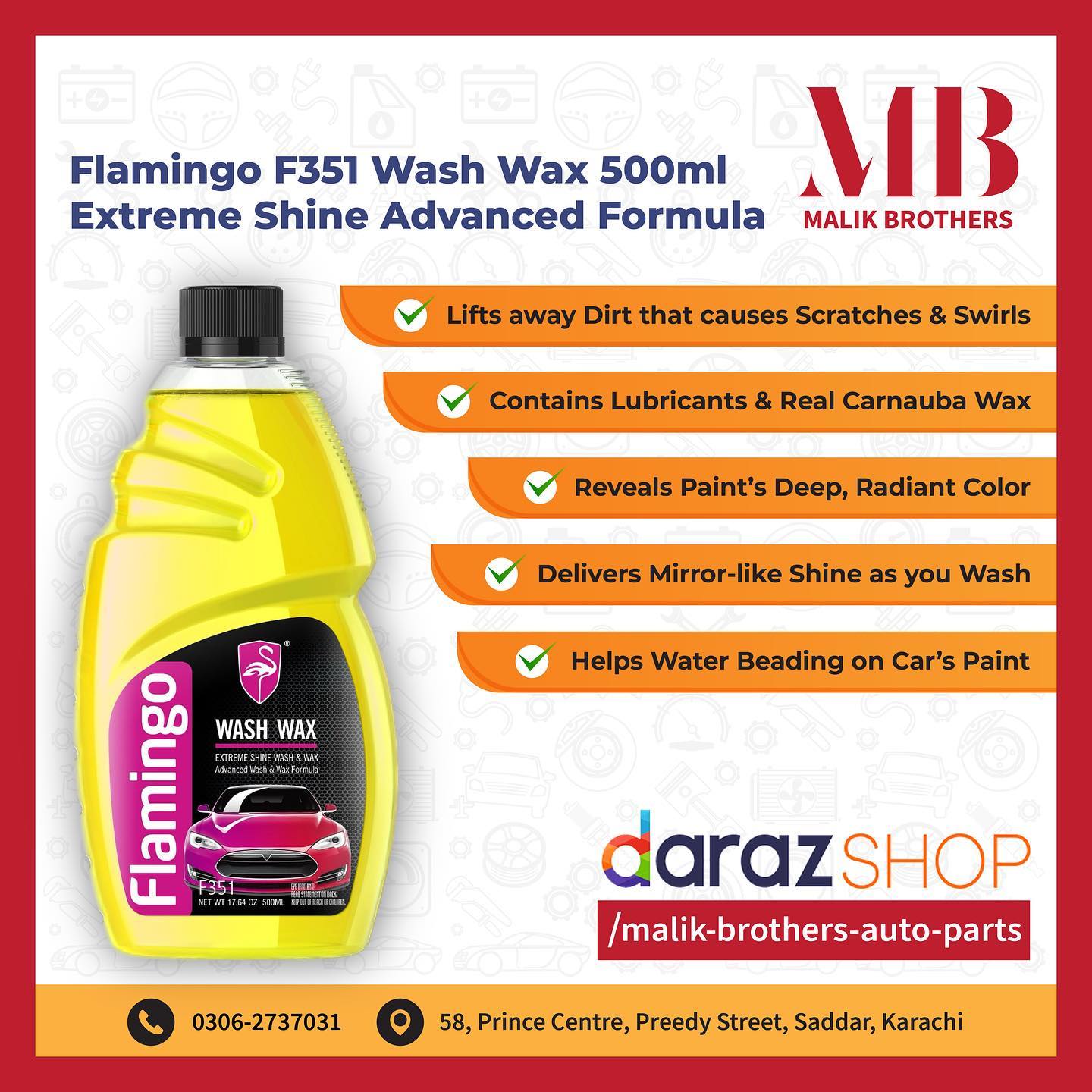 Flamingo F351 Wash Wax 500ml | Daraz.pk