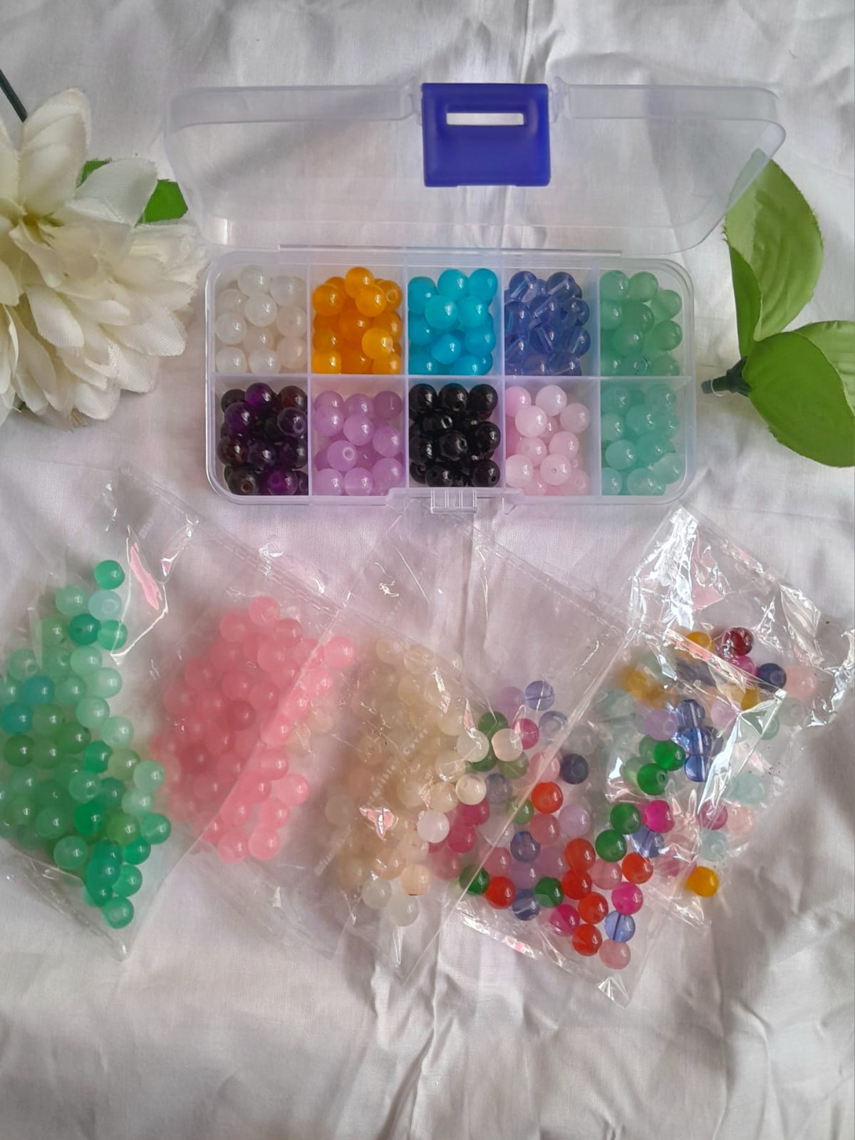 Glass Beads Box | 20PCS Each Colors | 10 Colors Of Your Choice | Glass ...