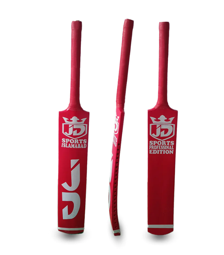 JD - Half Cane - Red Bat White Reflector - Tape Ball Bat Best Quality ...