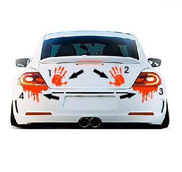 Car Backlight Hand Desing Red Pvc Sticker For Cars 00114 | Daraz.pk