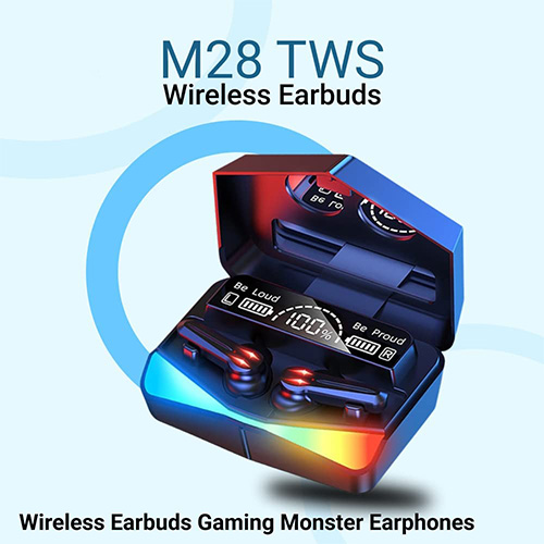 M28 TWS Gaming Wireless Earbuds Type-c LED Display Stereo Low Latency ...