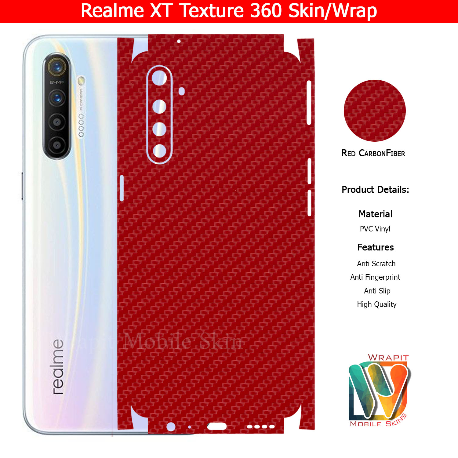 Real.me XT Skin / Wrap 360 Protection Carbon fiber/ Matte/ Transparent ...