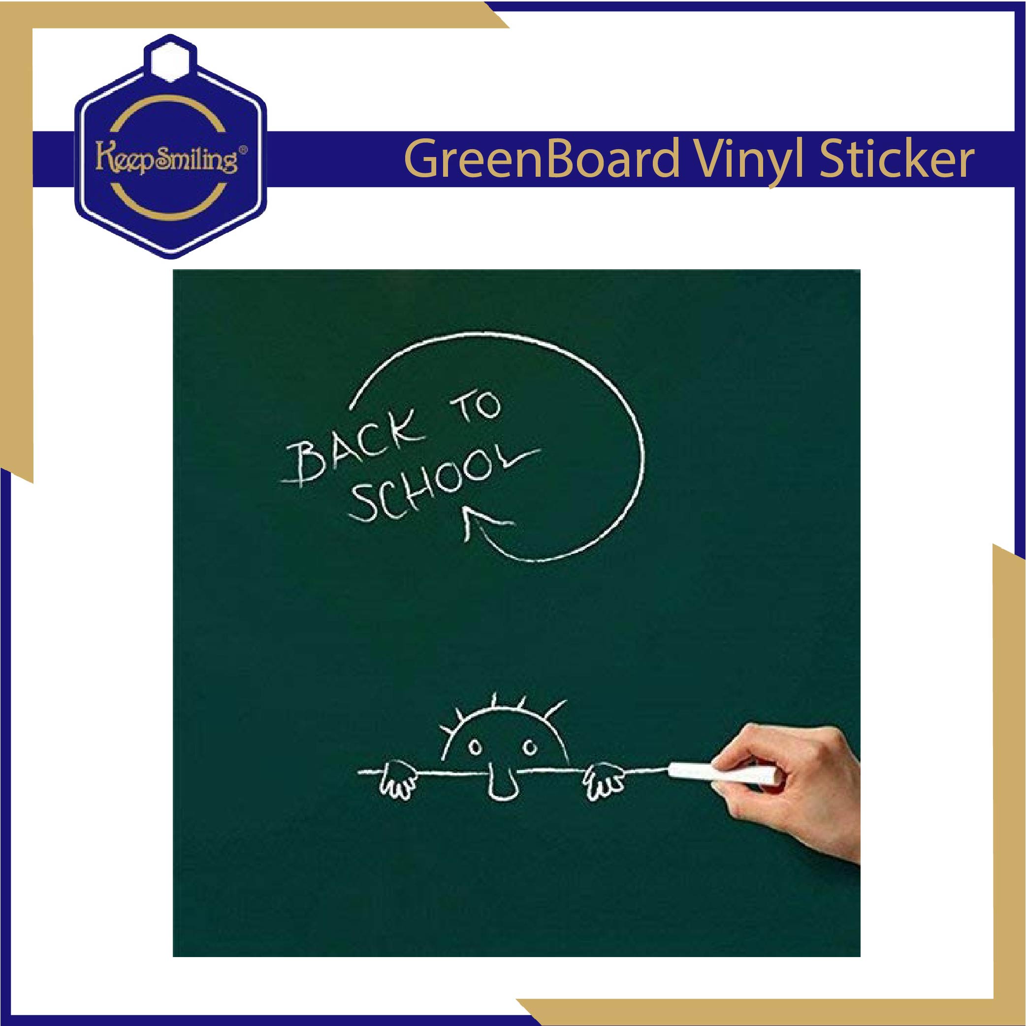 Keep Smiling Greenboard Vinyl Sticker Chalkboard For Kids Greenboard ...