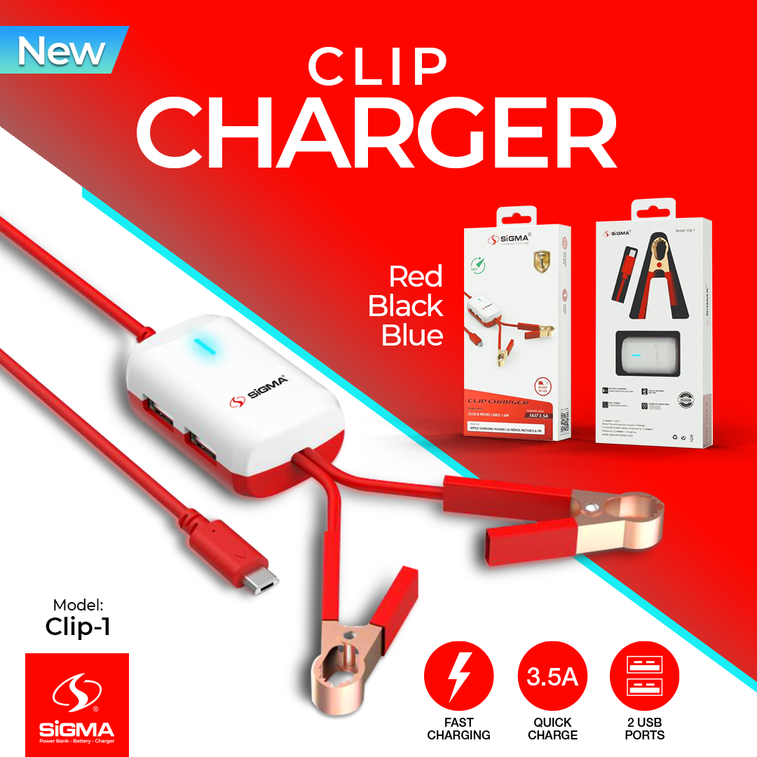 Sigma 3.5A Clip-1 clipper charger / clip charger / solar charger with ...