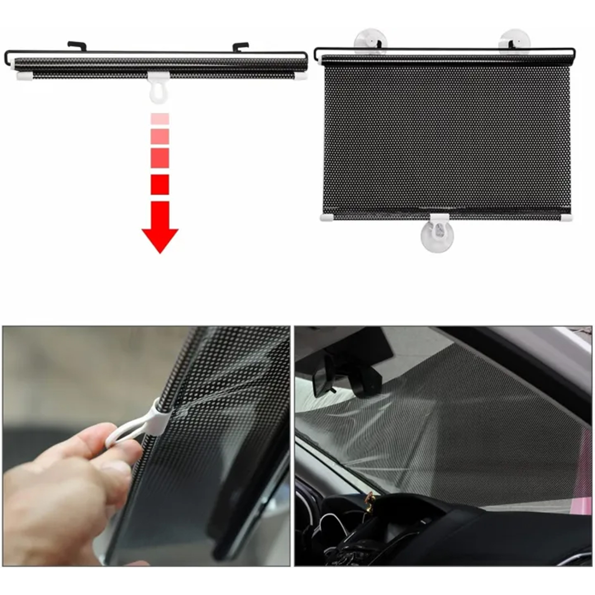 Car Retractable Windshield Anti-UV Car Window Shade Car Front Screen ...