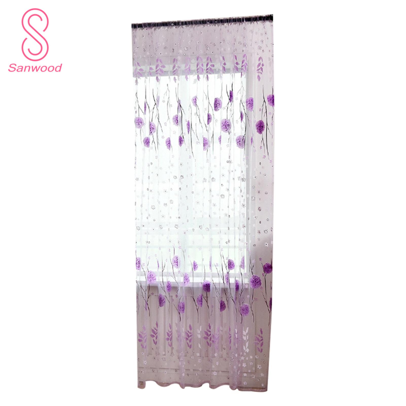 Window Gauze Transparent Graceful Plant Printed Window Gauze Drapery ...