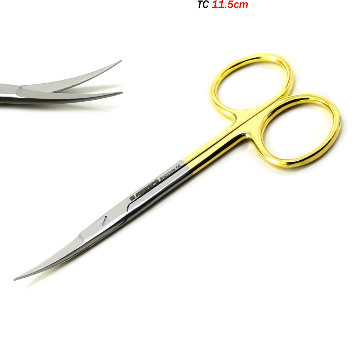 Premium Quality Dental Iris Scissors Curved TC Veterinary Surgical Soft ...