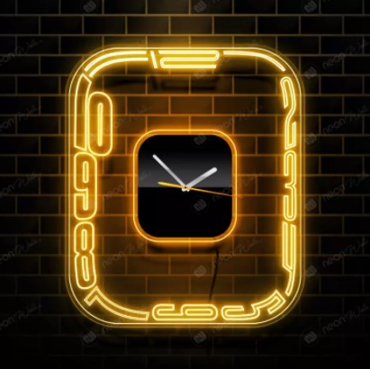 Acrylic Modern Light Wall Clock, Neon Light Wall Clock, Night Wall ...