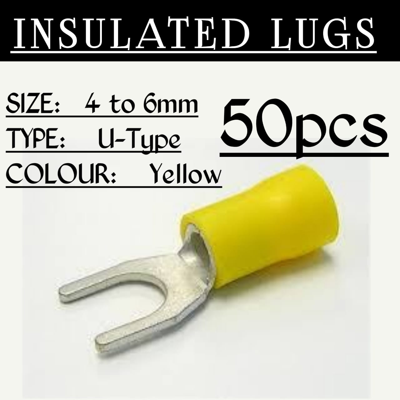 50pcs U TYPE Insulated lugs Brass, control thimbles, Ring Cable Lugs ...