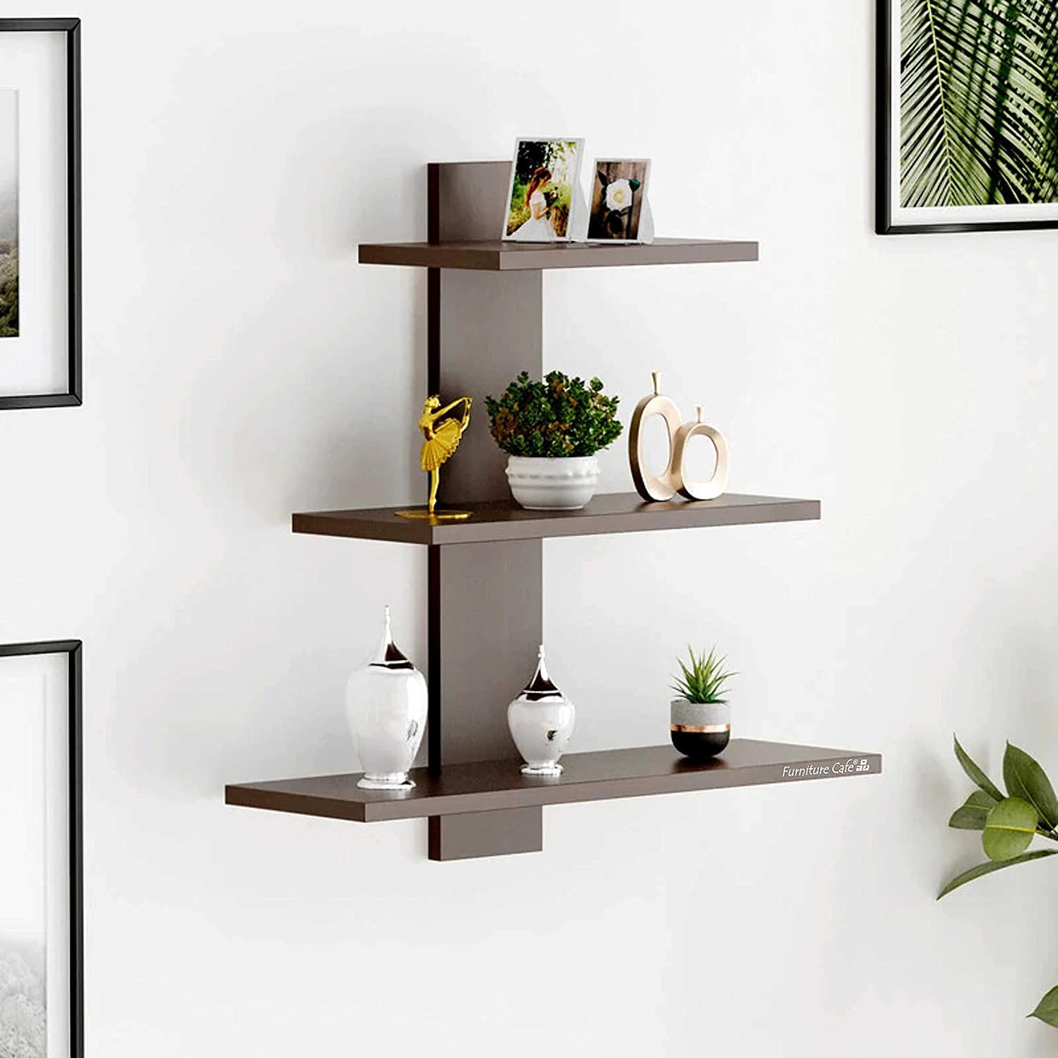 PAKWOOD Spunky Wooden Wall Shelves for Living Room | Wall Shelf for ...