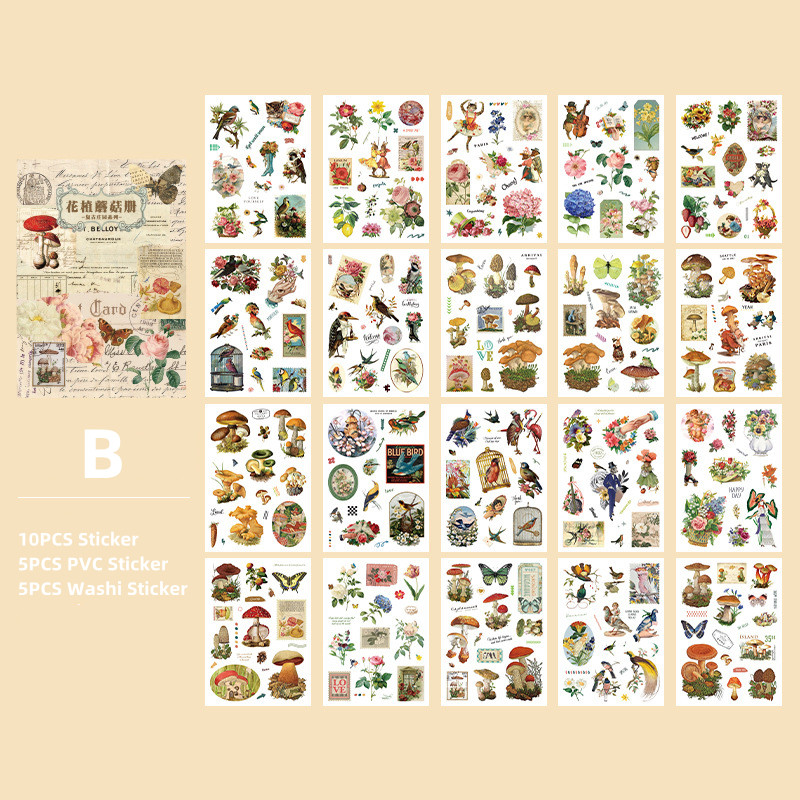 Panda Online 20 Sheets Vintage Estate Series Magazine Sticker Book ...