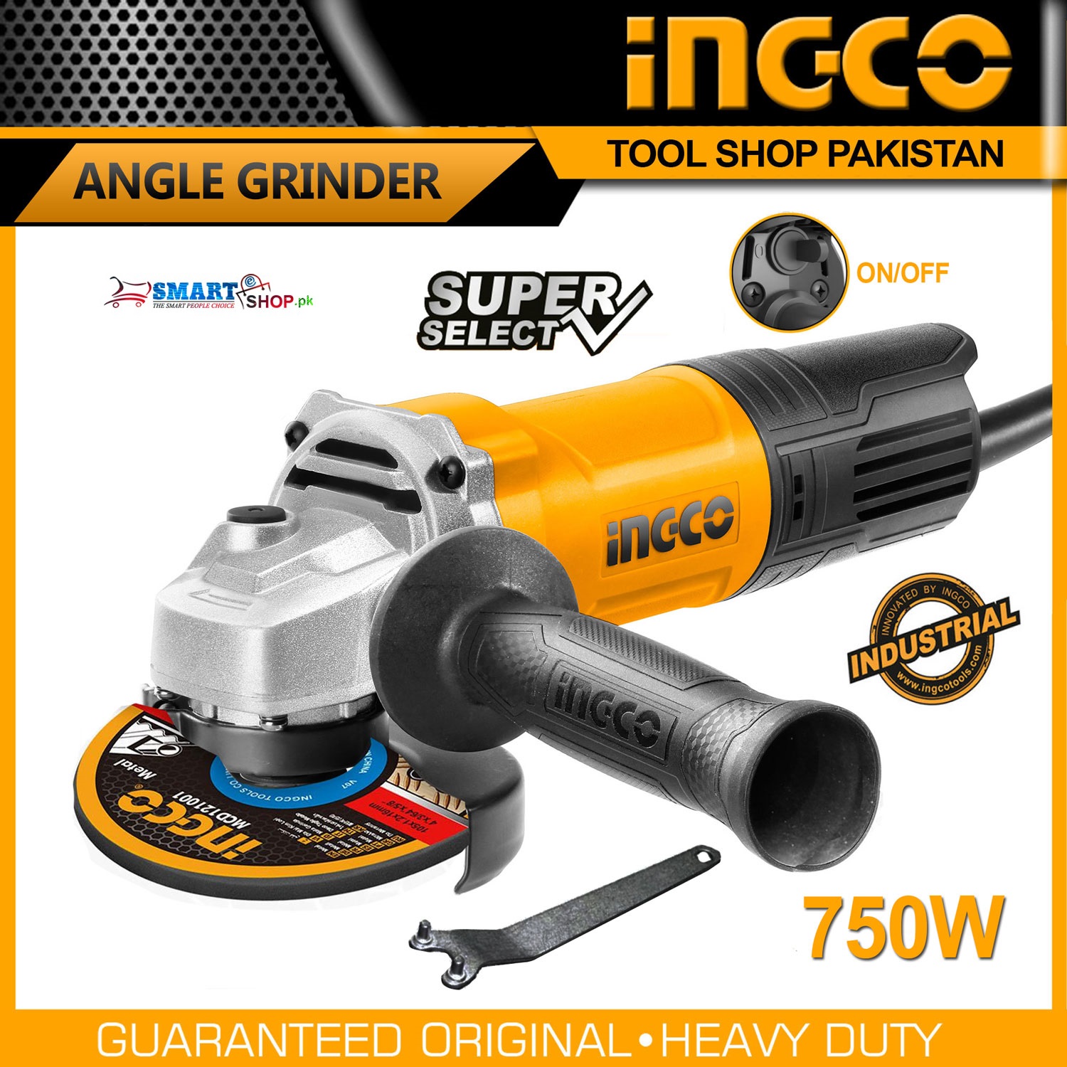Ingco Industrial Electric Angle Grinder 4 Inch – 750W | Daraz.pk