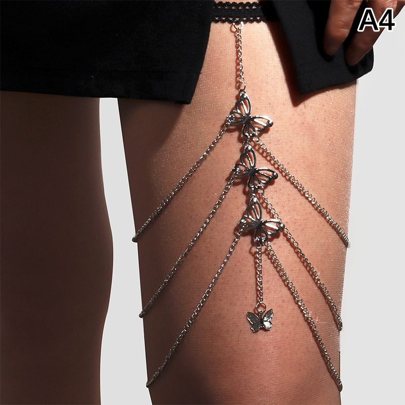 【Pocket king VOX 】Boho Metal Beaded Chain Butterfly Pearl Leg Chain ...