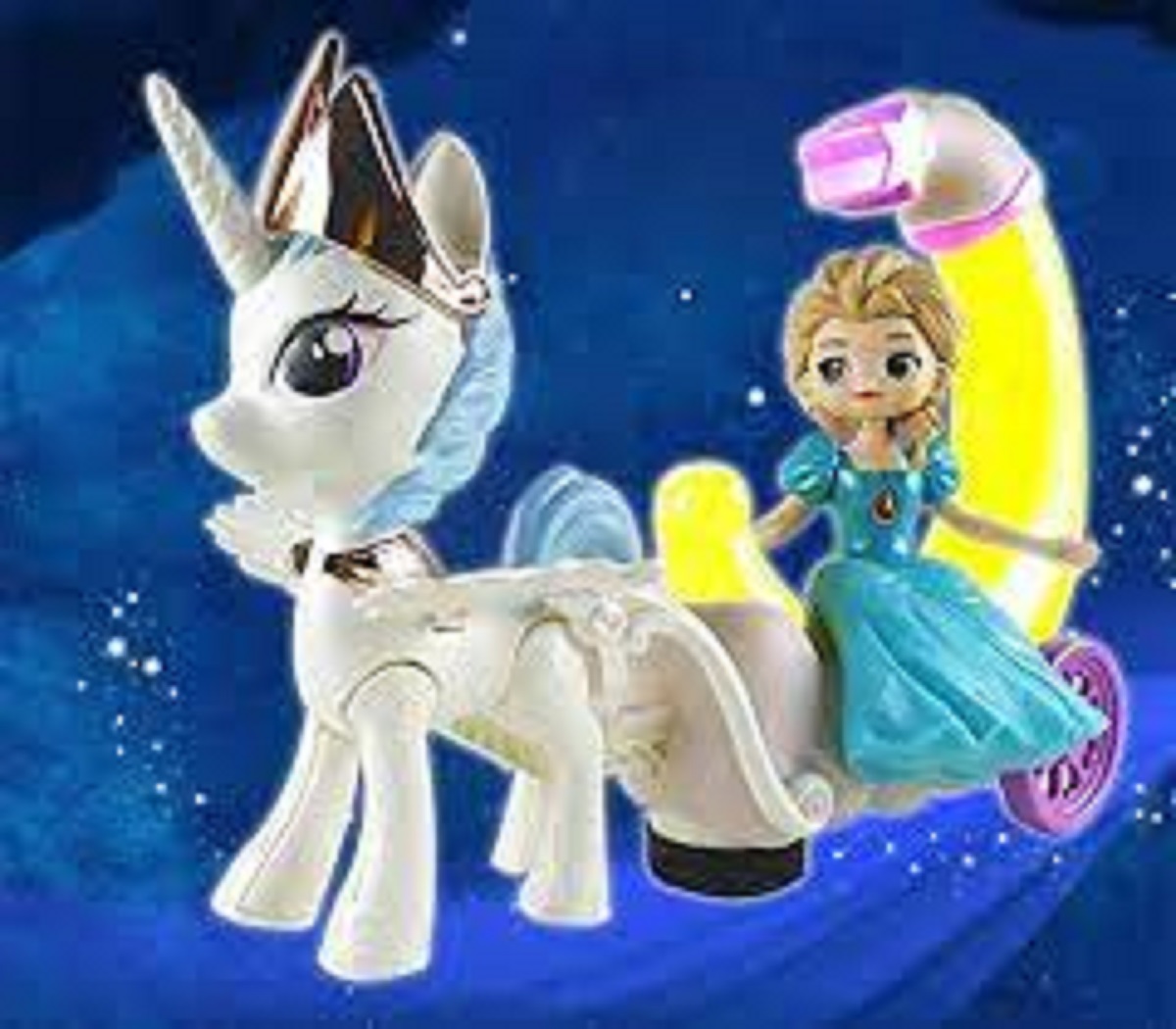 Moon Carriage Elsa Princess Series – 360 degree Self Turn Unicorn ...