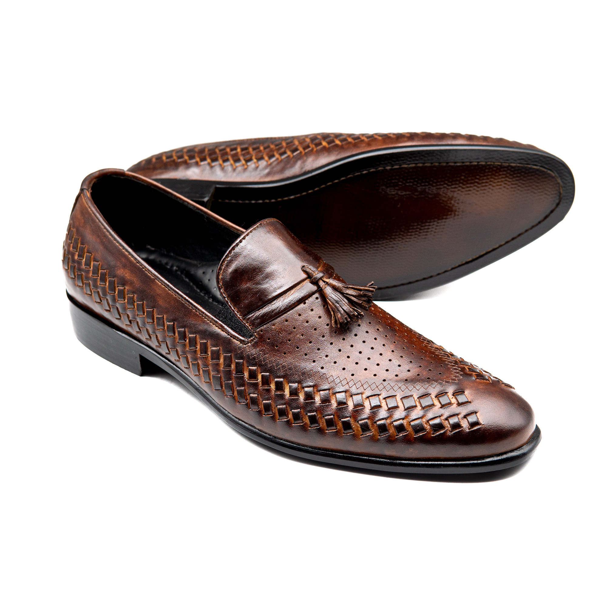 Products Brown Tussle Cross Engraved Executive Shoes For Men | Daraz.pk