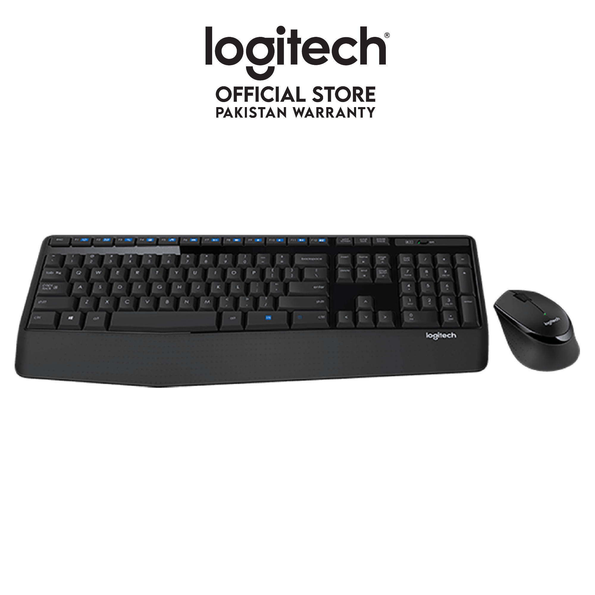 Logitech MK345 Wireless Combo – Full-Sized Keyboard with Palm Rest and ...