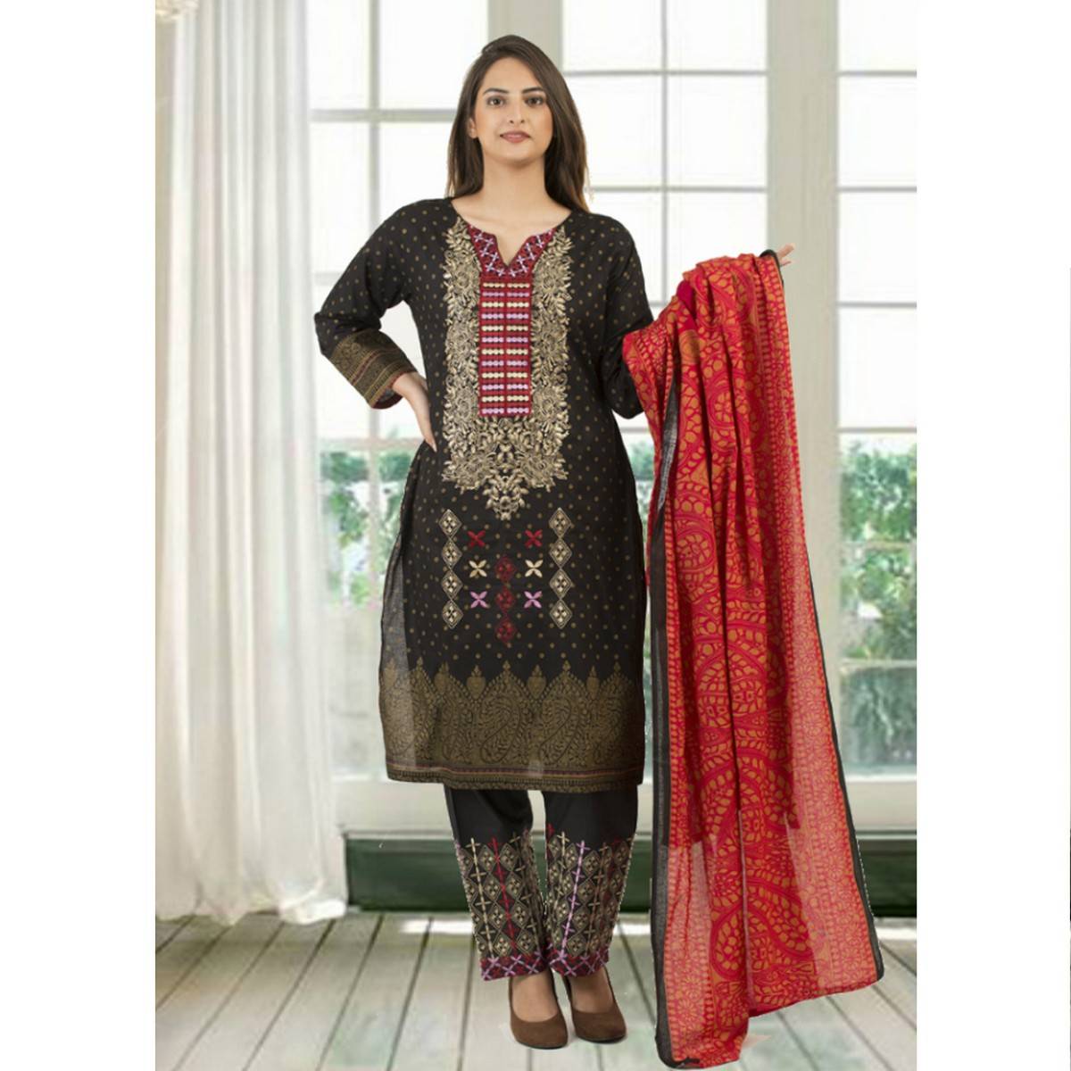 TS Collection Ladies Elegant Pearls Kurti and Pajama Suit | Daraz.pk