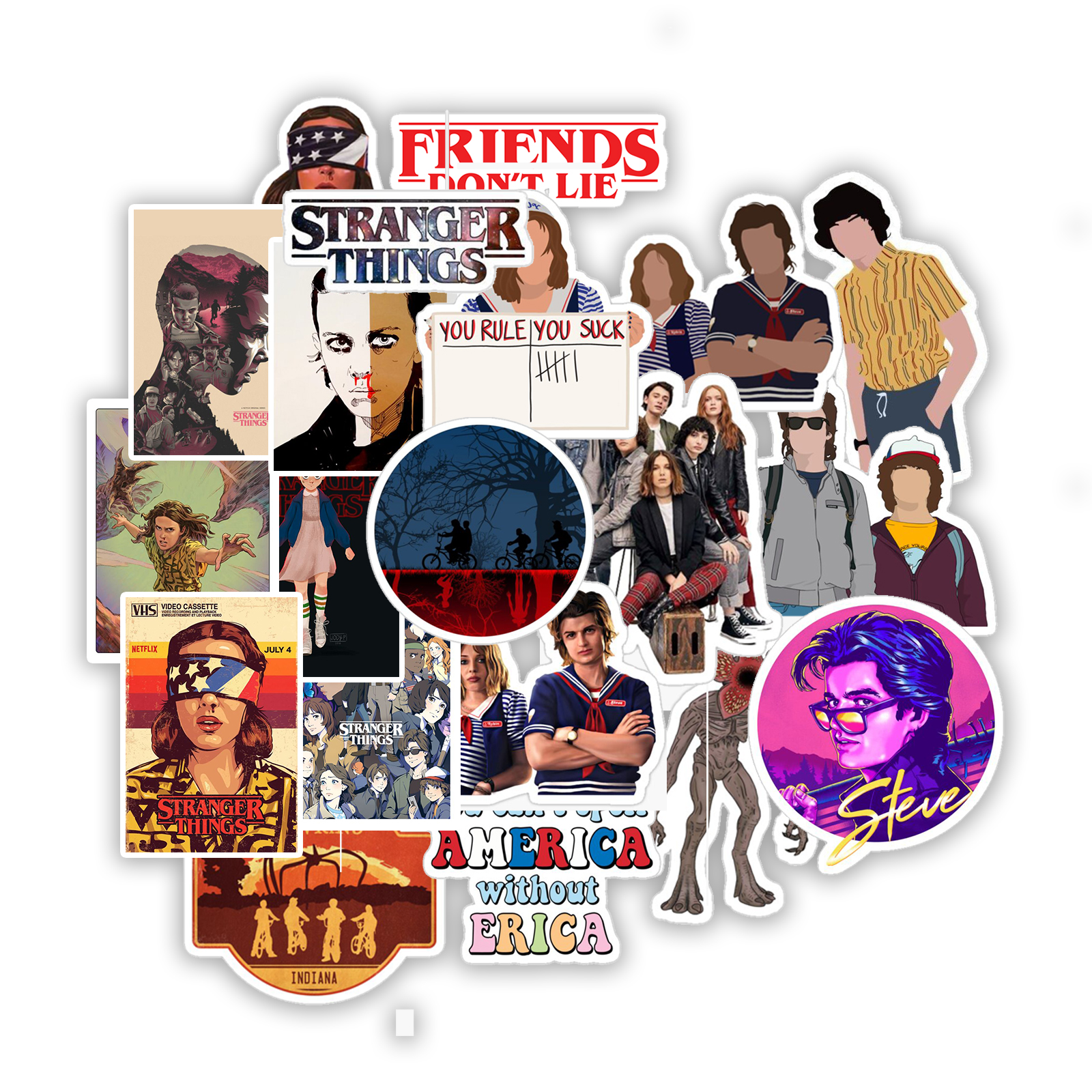 Stranger Things Hero Stickers for Kids/Teens fans, Pack of 5/10/15/20 ...