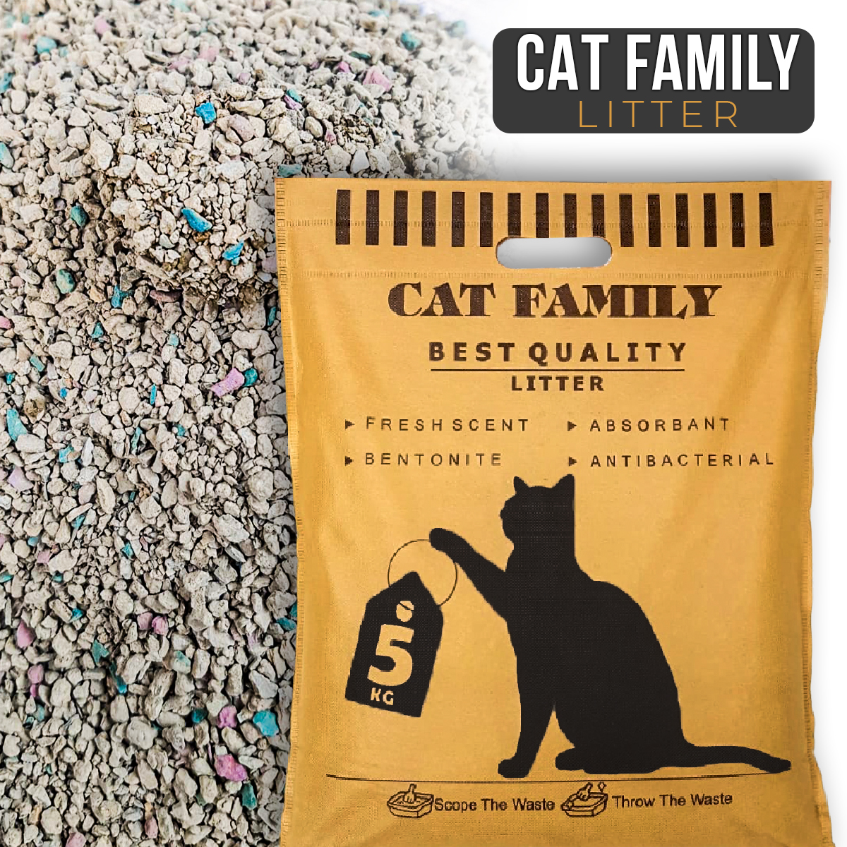 Cat Litter 5 Kg Pure Bentonite | 100% Organic | Daraz.pk
